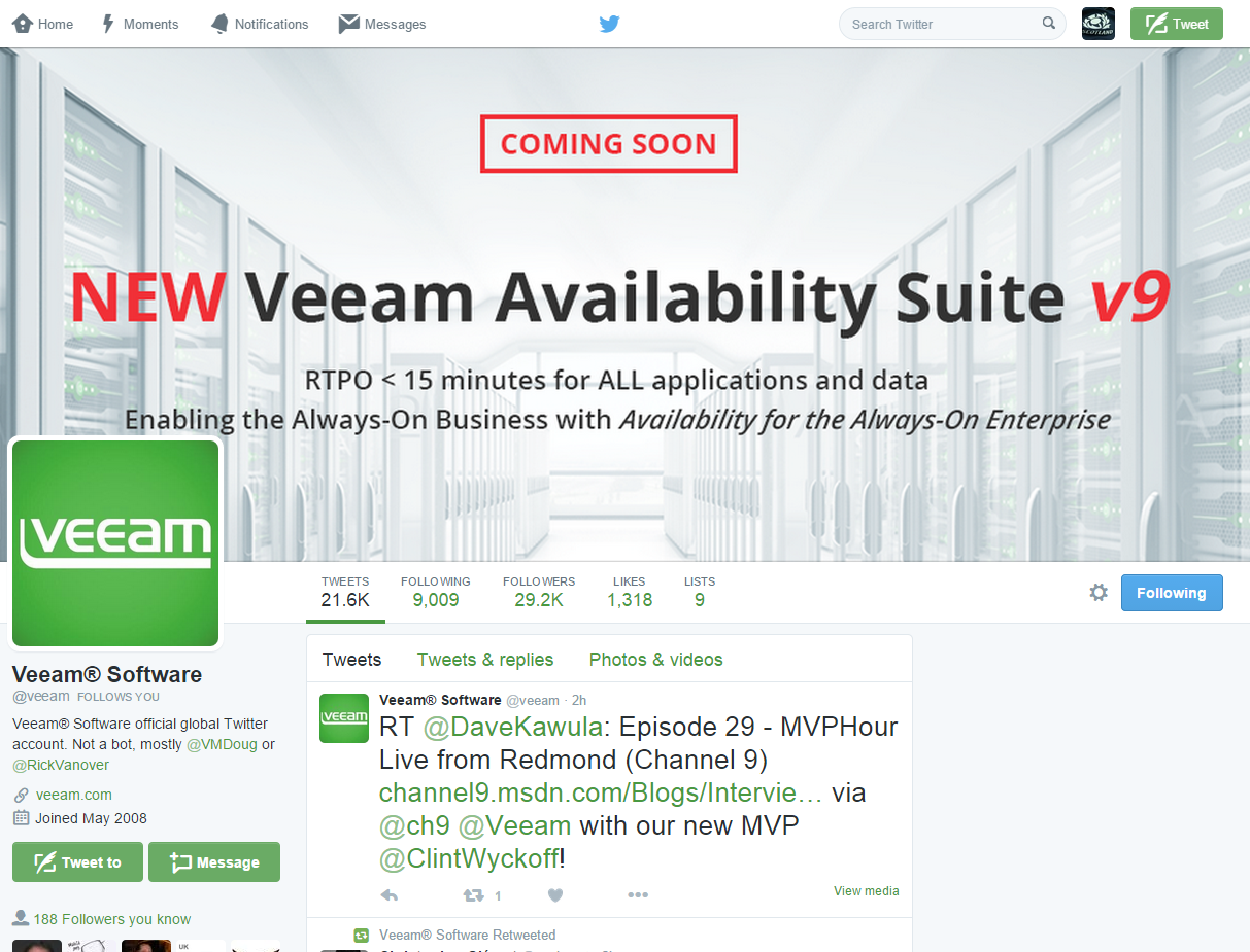 VeeamSoftware (@veeam) _ Twitter - Cragdoo Blog VeeamSoftware (@veeam) _ Twitter - Cragdoo Blog
