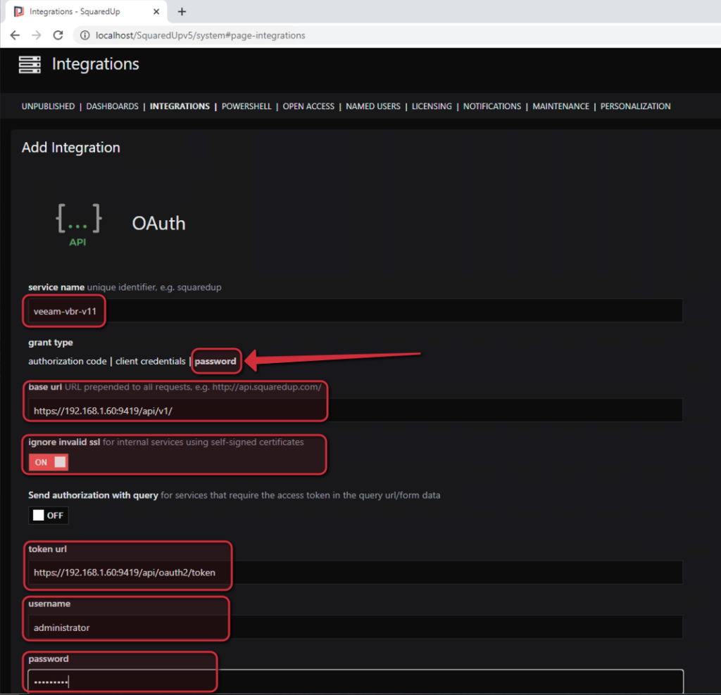 SquaredUp Dashboard server and Veeam VBR V11 REST API - Cragdoo Blog